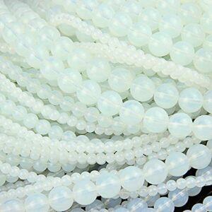 NHBT YU 1 Strand 4mm 6mm 8mm 10mm 12mm Round Natural Opal Stone Loose Spacer Beads for DIY Bracelets Necklace Jewelry Making Materials T719 (Color : Opal Bead, Item Diameter : 10mm 33pcs)