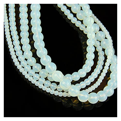 NHBT YU 1 Strand 4mm 6mm 8mm 10mm 12mm Round Natural Opal Stone Loose Spacer Beads for DIY Bracelets Necklace Jewelry Making Materials T719 (Color : Opal Bead, Item Diameter : 10mm 33pcs)