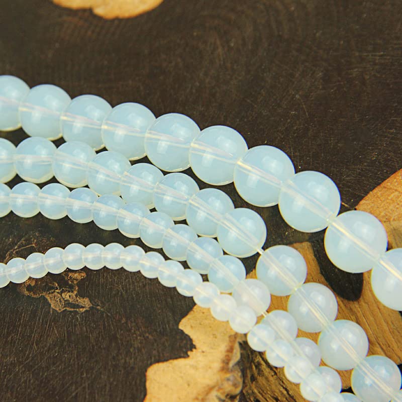 NHBT YU 1 Strand 4mm 6mm 8mm 10mm 12mm Round Natural Opal Stone Loose Spacer Beads for DIY Bracelets Necklace Jewelry Making Materials T719 (Color : Opal Bead, Item Diameter : 10mm 33pcs)