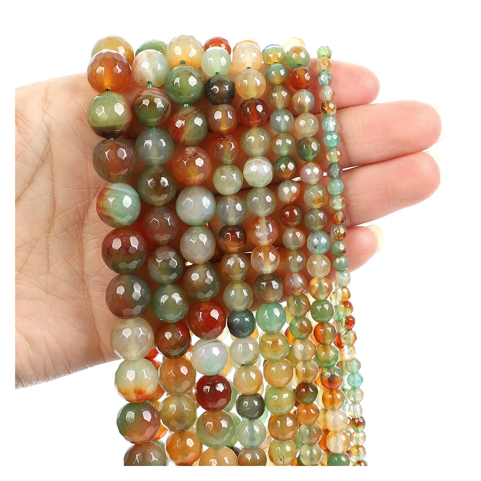 NHBT YU Natural Stone Beads Yellow Green Agate Loose Beads for Jewelry Making Needlework DIY Bracelet Strand 4-12 MM T87 (Color : H7243, Item Diameter : 10mm About 38 pcs)