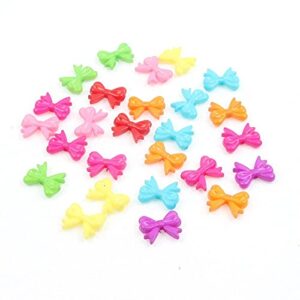 nhbt yu 50pcs 15x18mm mixed color bow-knot beads acrylic spacer beads for jewelry making necklace diy bracelet t725