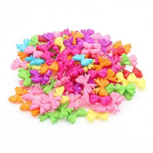 NHBT YU 50pcs 15x18mm Mixed Color Bow-Knot Beads Acrylic Spacer Beads for Jewelry Making Necklace DIY Bracelet T725