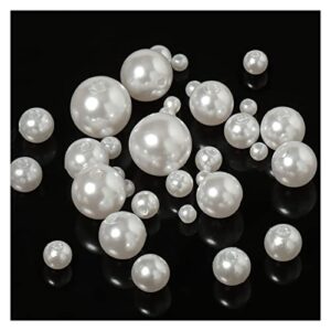 nhbt yu 100pcs 200pcs white beige color imitation pearl beads 4/5/6/8/10mm loose beads diy jewelry making handmade beading hairpin t87 (color : white, item diameter : 100pcs 12mm)