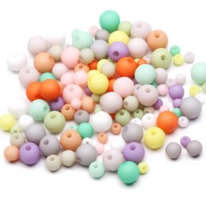 nhbt yu 4/6/8mm light color acrylic round beads balls loose spacer beads for jewelry making handmade bracelet necklace diy accessorie t719 (color : mixed, item diameter : 6mm 200pcs)