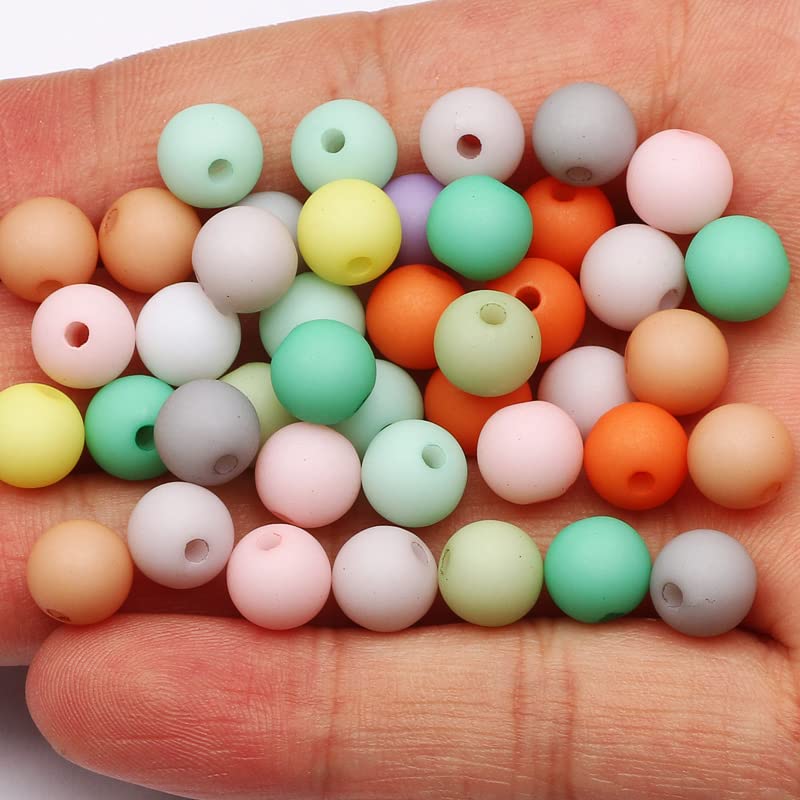 NHBT YU 4/6/8mm Light Color Acrylic Round Beads Balls Loose Spacer Beads for Jewelry Making Handmade Bracelet Necklace DIY Accessorie T719 (Color : Mixed, Item Diameter : 6mm 200pcs)