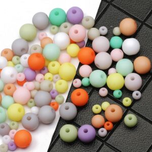 NHBT YU 4/6/8mm Light Color Acrylic Round Beads Balls Loose Spacer Beads for Jewelry Making Handmade Bracelet Necklace DIY Accessorie T719 (Color : Mixed, Item Diameter : 6mm 200pcs)