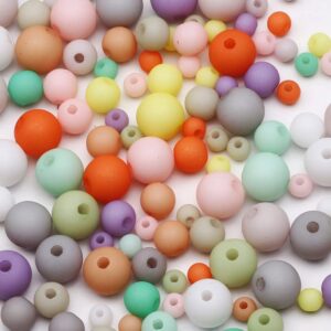 NHBT YU 4/6/8mm Light Color Acrylic Round Beads Balls Loose Spacer Beads for Jewelry Making Handmade Bracelet Necklace DIY Accessorie T719 (Color : Mixed, Item Diameter : 6mm 200pcs)