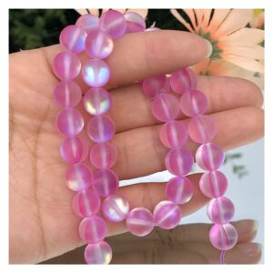 yu 6mm matte pink glitter austria crystal glass stone loose spacer moonstone beads for jewelry making diy bracelet necklace t309 (color : style11, item diameter : 6mm 58-63pcs)