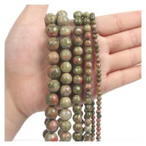 nhbt yu 4/6/8/10/12mm natural stone green stone round beads loose spacer bead for jewelry making diy accessories t87 (color : h8588, item diameter : 10mm)