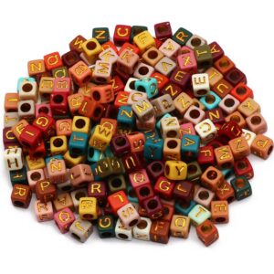 nhbt yu 100-500pcs mixed letter acrylic beads square cube loose spacer alphabet beads for jewelry making handmade diy bracelet necklace accessories t725 (item diameter : 400pcs)