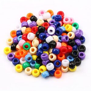 nhbt yu 6x9mm big hole acrylic beads candy color round loose spacer beads for jewelry making diy necklace bracelet t719 (item diameter : 200pcs)