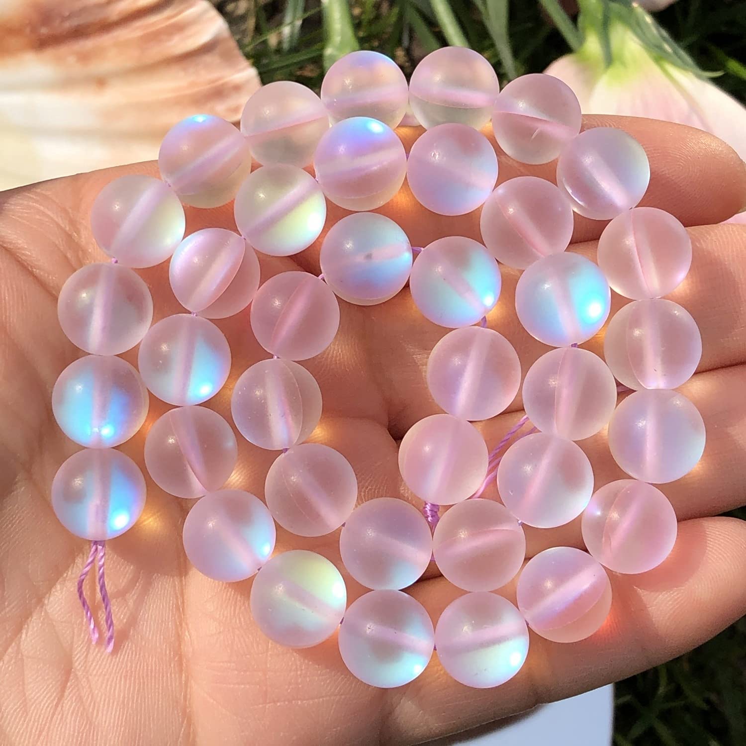 YU 6mm Matte Pink Glitter Austria Crystal Glass Stone Loose Spacer Moonstone Beads for Jewelry Making DIY Bracelet Necklace T309 (Color : Style17, Item Diameter : 6mm 58-63pcs)