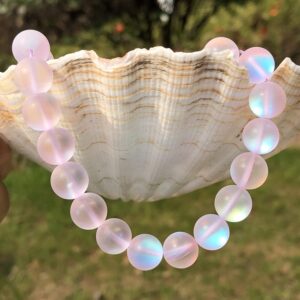 YU 6mm Matte Pink Glitter Austria Crystal Glass Stone Loose Spacer Moonstone Beads for Jewelry Making DIY Bracelet Necklace T309 (Color : Style17, Item Diameter : 6mm 58-63pcs)