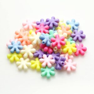 nhbt yu 50pcs candy color star plastic acrylic spacer beads for diy necklace bracelet jewelry making t87 (color : snowflake 13mm)