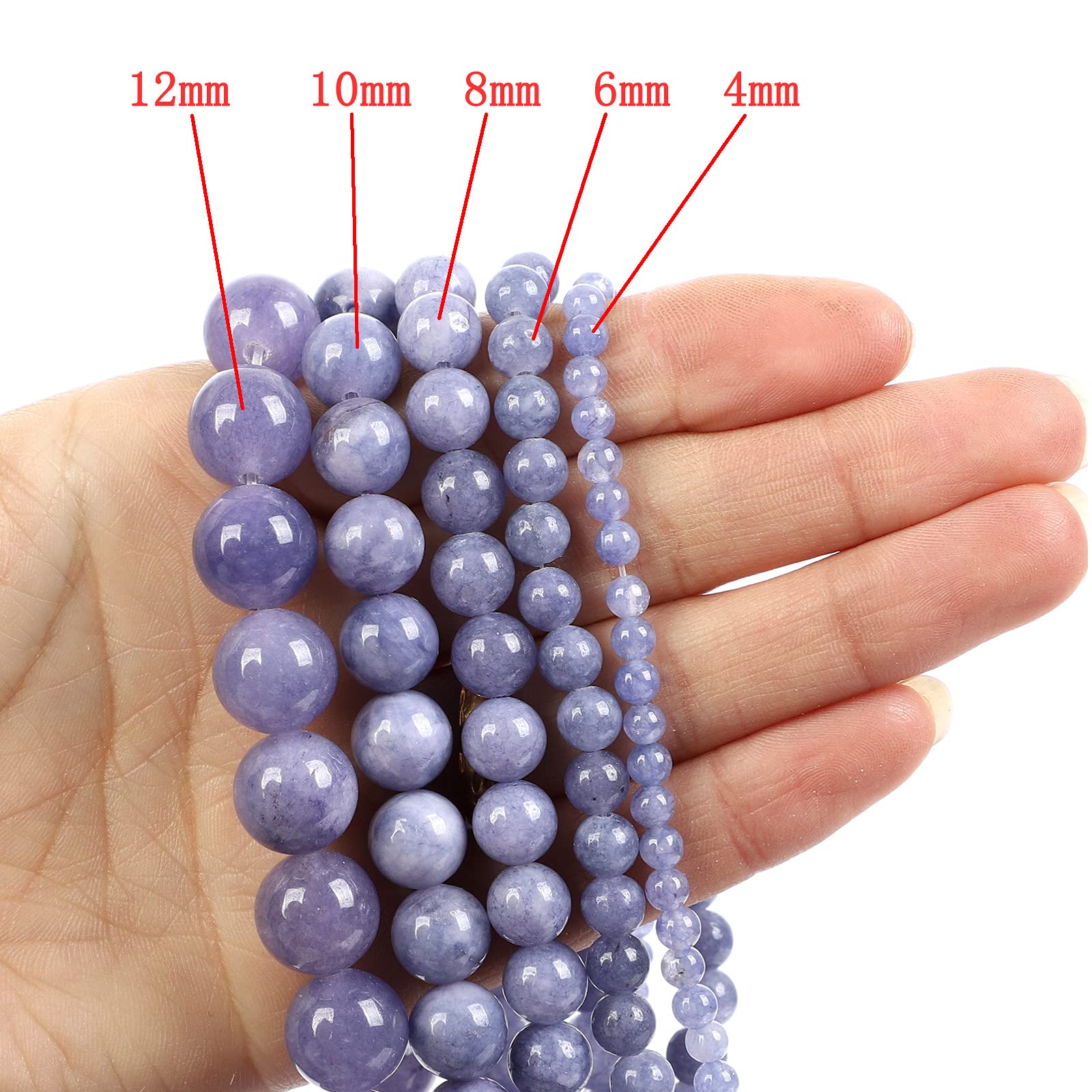 NHBT YU 4/6/8/10/12mm Natural Stone Korean Pine Round Beads Loose Spacer Beads for Jewelry Making DIY Accessories T87 (Color : H8589, Item Diameter : 8mm)