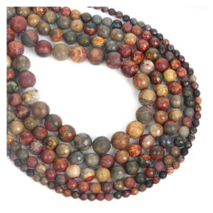 NHBT YU 4/6/8/10/12mm Natural Stone Korean Pine Round Beads Loose Spacer Beads for Jewelry Making DIY Accessories T87 (Color : H8589, Item Diameter : 8mm)