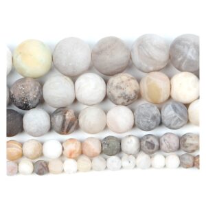 nhbt yu natural stone beads frosted bamboo leaf agate charm round loose beads for jewelry making needlework bracelet diy 4-12 mm t87 (color : h7484, item diameter : 10mm about 38 pcs)