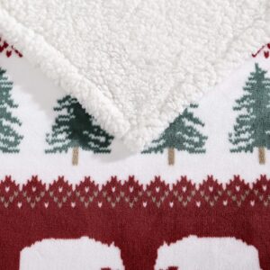 Eddie Bauer - Throw Blanket, Reversible Sherpa Fleece Bedding, Home Decor for All Seasons (Grizzly Peak Red, Throw)