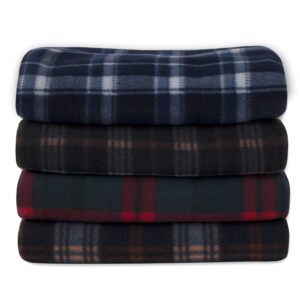 50x60 Throw Blankets, Plaid Fleece Throw Blankets for Bedroom, Couch, Livingroom, Chair, Pets, Outdoors