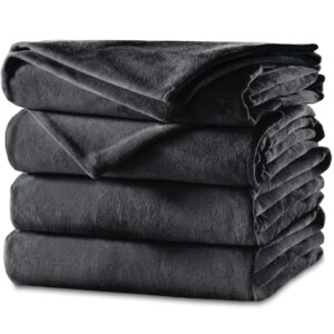 Sunbeam Heated Blanket | Velvet Plush, 10 Heat Settings, Slate, Queen - BSV9GQS-R825-12A44