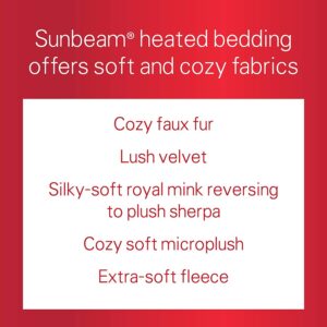 Sunbeam Heated Blanket | Velvet Plush, 10 Heat Settings, Slate, Queen - BSV9GQS-R825-12A44