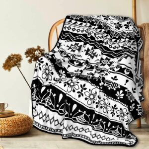 yinhua flannel bohothrow blanket black and white decorative throw blankets for couch all seasons throw blanket super soft cozy comfy fluffy fuzzy bed blanket for chair, bed, sofa, 50x60 in