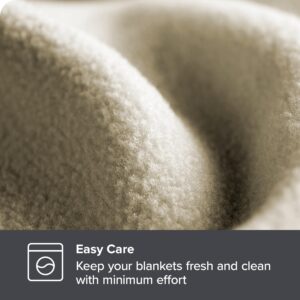 Bare Home Polar Fleece Blanket - Full/Queen Blanket - Oyster - Warm & Cozy - Premium Fleece Blanket - Blanket for Bed, Sofa, Camping, Travel and Cold Nights - Lightweight Blanket (Full/Queen, Oyster)