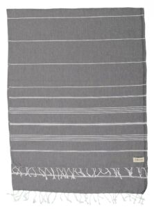 bersuse 100% cotton - anatolia xl throw blanket turkish towel - 61 x 82 inches, anthracite