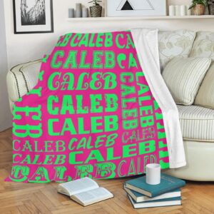 Custom Blanket with Text Personalized Blanket Personalized Customized Blanket Personalized Blankets for Adults,Kids (Pink &Green, 30x40)