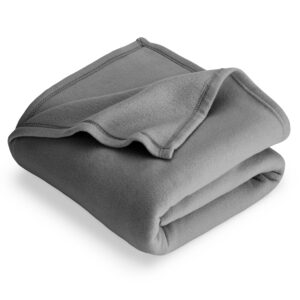 bare home polar fleece blanket - full/queen blanket - grey - warm & cozy - premium fleece blanket - blanket for bed, sofa, camping, travel and cold nights - lightweight blanket (full/queen, grey)