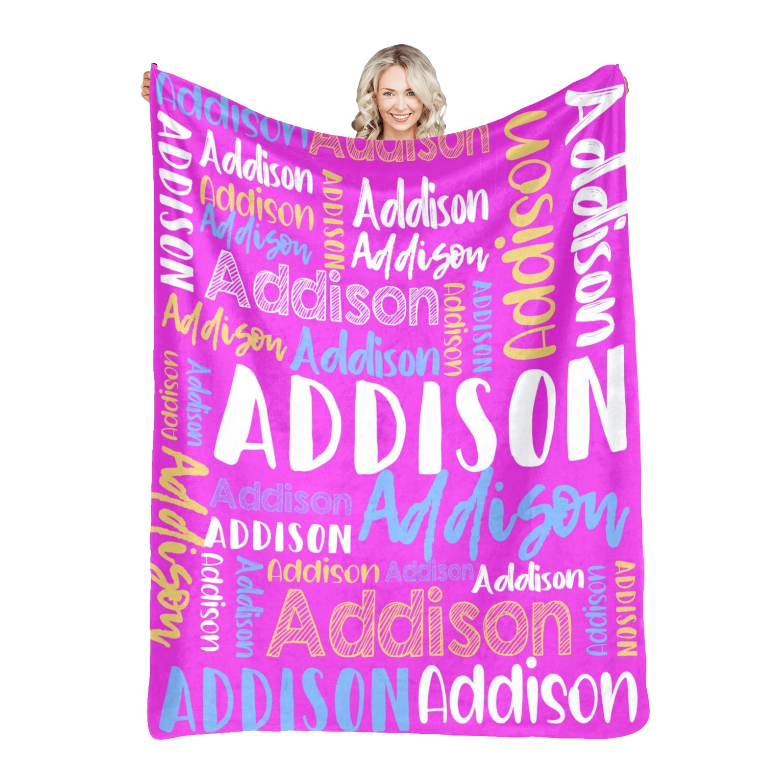 Dr.TOUGH Personalized Blanket for Kids Personalized Name Blanket Personalized Kids Adults Monogrammed Blankets and Throws Christmas Birthday Valentines Day Gift