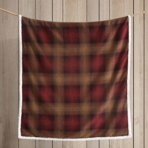 Eddie Bauer - Throw Blanket, Brushed Fleece Bedding with Sherpa Reverse, Soft & Cozy Home Decor for Bed or Couch (Nordic Raisin, 50" x 70")