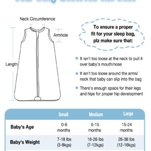 TOTBASIC Baby Sleep Sack 2-Pack, Light & Soft Unisex-Baby Wearable Blanket, 2-Way Safe Zippers Sleepsack for Babies 0-3-6-12-18-24 Months 0.5 TOG