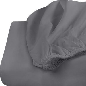 Utopia Bedding Full Fitted Sheet - Bottom Sheet - Deep Pocket - Soft Microfiber - Shrinkage and Fade Resistant - Easy Care -1 Fitted Sheet Only (Grey)