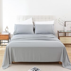 full sheet set - 4 piece soft breathable bed sheets for full size bed, extra deep pocket lxuury brushed sheets, cooling hotel bedding sheets and pillowcases, wrinkle free oeko-tex sheets