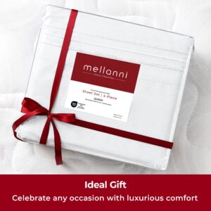 Mellanni Full Sheets Set - 4 PC Iconic Collection Bedding Sheets & Pillowcases - Hotel Luxury, Extra Soft, Cooling Bed Sheets - Deep Pocket up to 16 inch (Full, White)