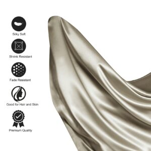 Lanest Housing Silk Satin Sheets, 4-Piece Full Size Satin Bed Sheet Set with Deep Pockets, Cooling Soft and Hypoallergenic Satin Sheets Full - Taupe