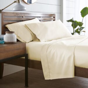 westbrooke 500 thread count, 100% cotton full sheets set - 4 piece long staple cotton bedding with sateen weave - soft, luxury & breathable sheets set with 15.5" deep pockets (ivory)