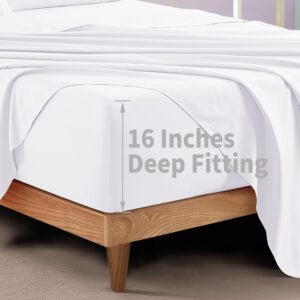 Ersmak Full Size Sheets Set (4 Piece), Super Soft Brushed Microfiber Bed Sheets with 16 Inch Deep Pocket, Egyptian Quality Luxury Bedding Set - Ivory White