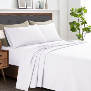 Ersmak Full Size Sheets Set (4 Piece), Super Soft Brushed Microfiber Bed Sheets with 16 Inch Deep Pocket, Egyptian Quality Luxury Bedding Set - Ivory White