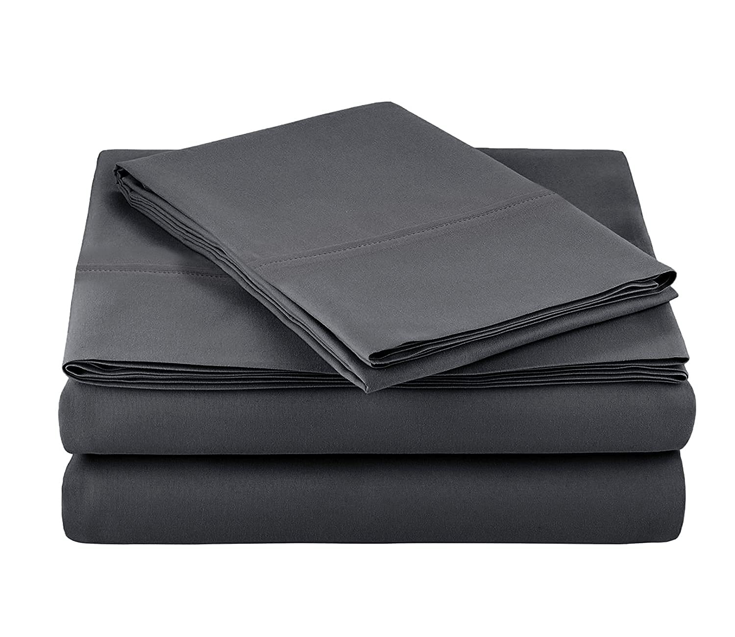 Marquess Microfiber Flannel Sheet Set-Ultra Soft & Comfortable 4 Pieces Sheet, Breathable & Luxury Warm Bedding Collection, Fade Resistant & Easy Care((CHARCOAL, FULL)