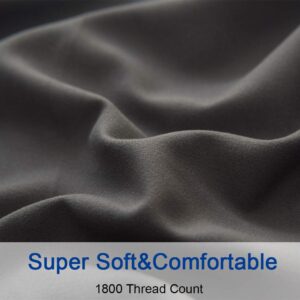 SONORO KATE Bed Sheet Set Super Soft Microfiber 1800 Thread Count Luxury Egyptian Sheets 18-Inch Deep Pocket Wrinkle-4 Piece(Full Dark Grey)