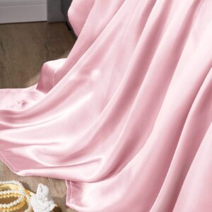 CozyLux Satin Sheets Full Size - 4 Piece Pink Bed Sheet Set with Silky Microfiber, 1 Deep Pocket Fitted Sheet, 1 Flat Sheet, and 2 Pillowcases - Smooth and Soft