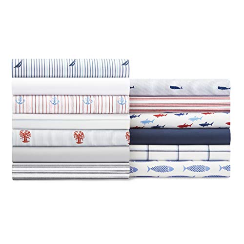 Nautica - Full Sheets, Cotton Percale Bedding Set, Casual Home Decor, Dorm Room Essentials (Captain's Navy, Full)