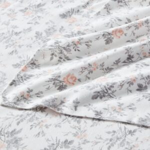 Laura Ashley Home - Full Sheets, Cotton Flannel Bedding Set, Brushed for Extra Softness & Comfort (Rosalie, Full)