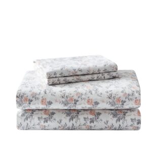 Laura Ashley Home - Full Sheets, Cotton Flannel Bedding Set, Brushed for Extra Softness & Comfort (Rosalie, Full)