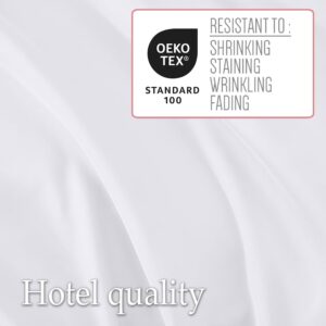 lalaLOOM Full Bed Sheet Set, Soft Microfiber Hotel Luxury Bedding, Extra Deep Pocket, 4 Piece Sheets and Pillowcase Sets, Breathable Wrinkle, Fade Resistant, Machine Washable Linen, Bright White