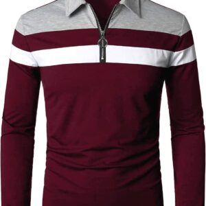 YTD Mens Classic Polo Shirt Long Sleeve Shirts Lightweight Casual Tops