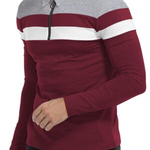 YTD Mens Classic Polo Shirt Long Sleeve Shirts Lightweight Casual Tops