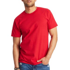 hanes mens beefyt t-shirt, heavyweight cotton crewneck tee, 1 or 2 pack, available in tall sizes fashion-t-shirts, deep red - 1 pack, x-large us